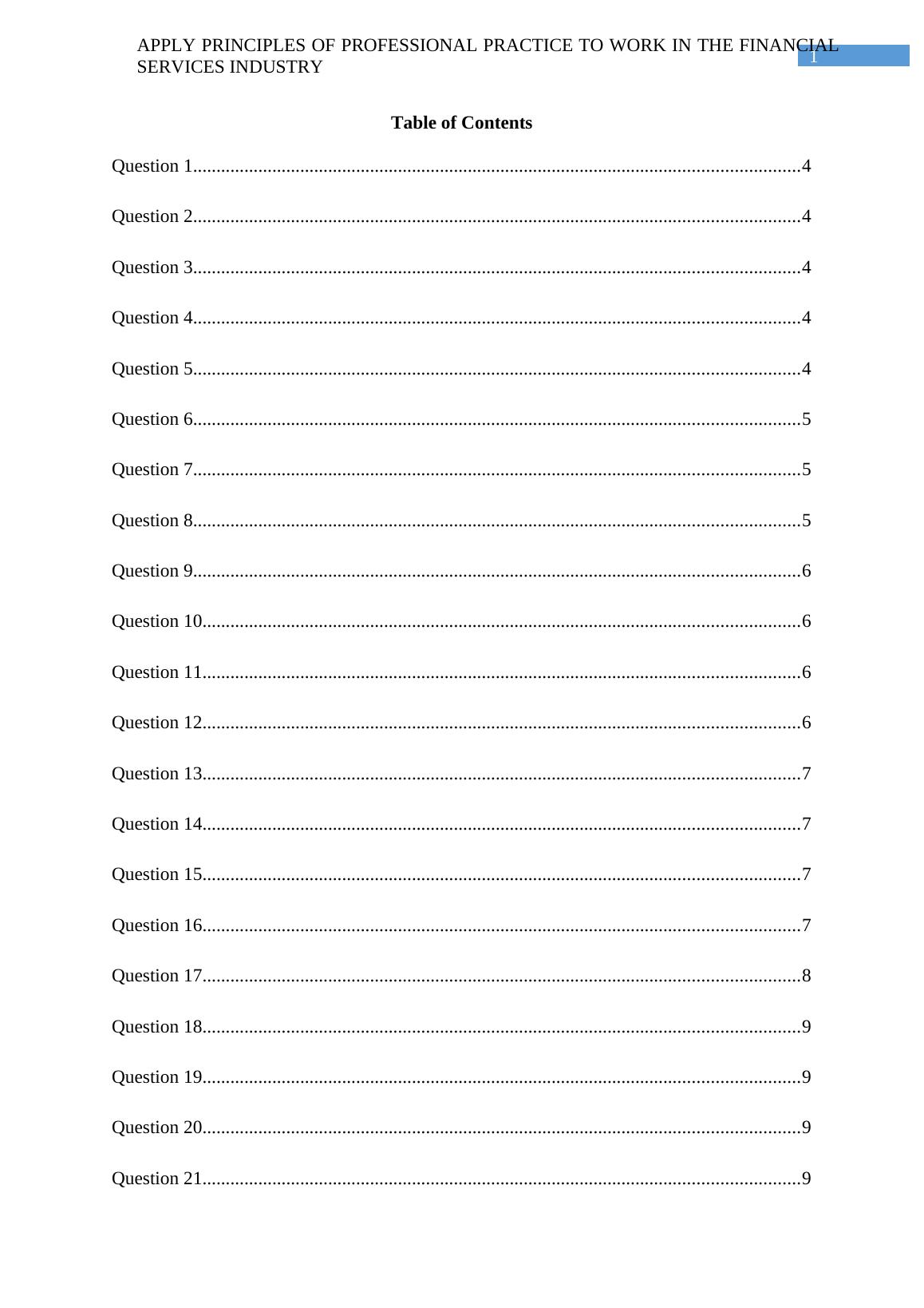 Apply Principles of Professional Practice to Work in the Financial ...