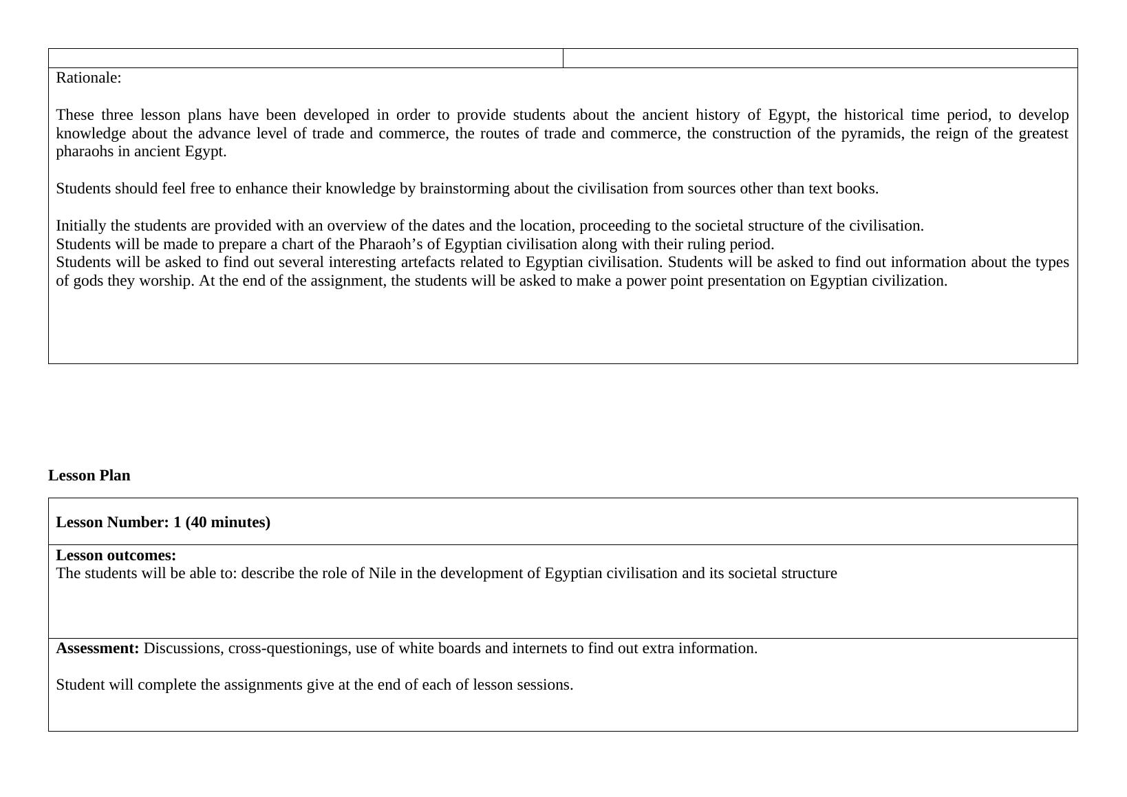 Explore Ancient Egypt: Year 7 History Lesson Plan Project