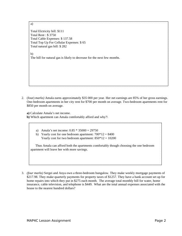 Mortgage and Housing Cost Analysis - MAP4C Assignment