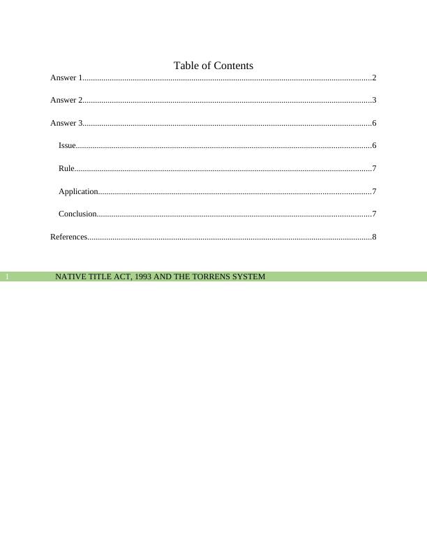 Understanding Native Title Act 1993 and the Torrens System