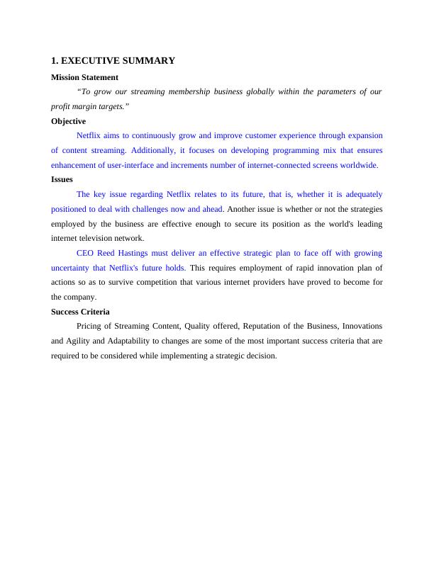 Strategic Analysis Report: Netflix Streaming Business