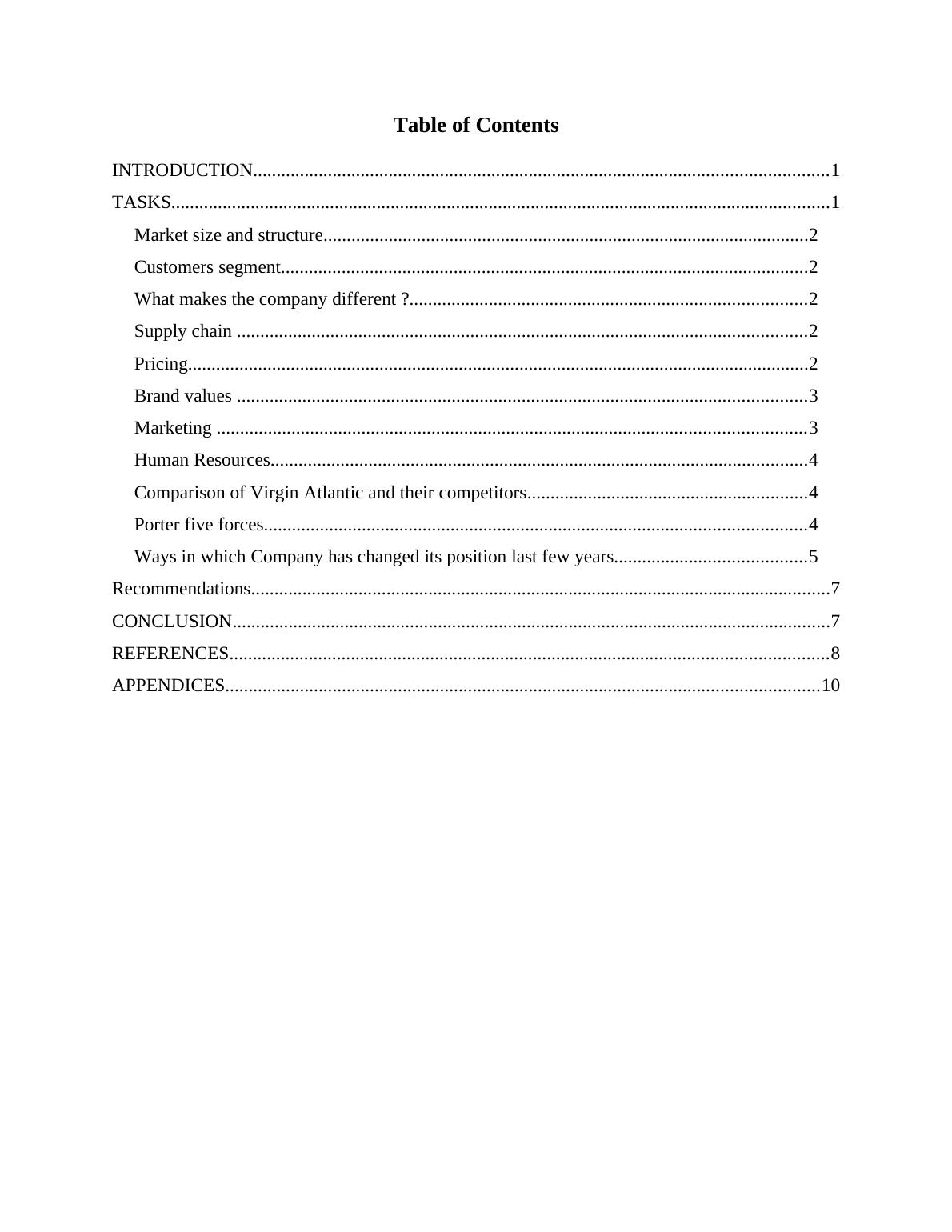 Analyzing Virgin Atlantic's Competitive Advantages Report