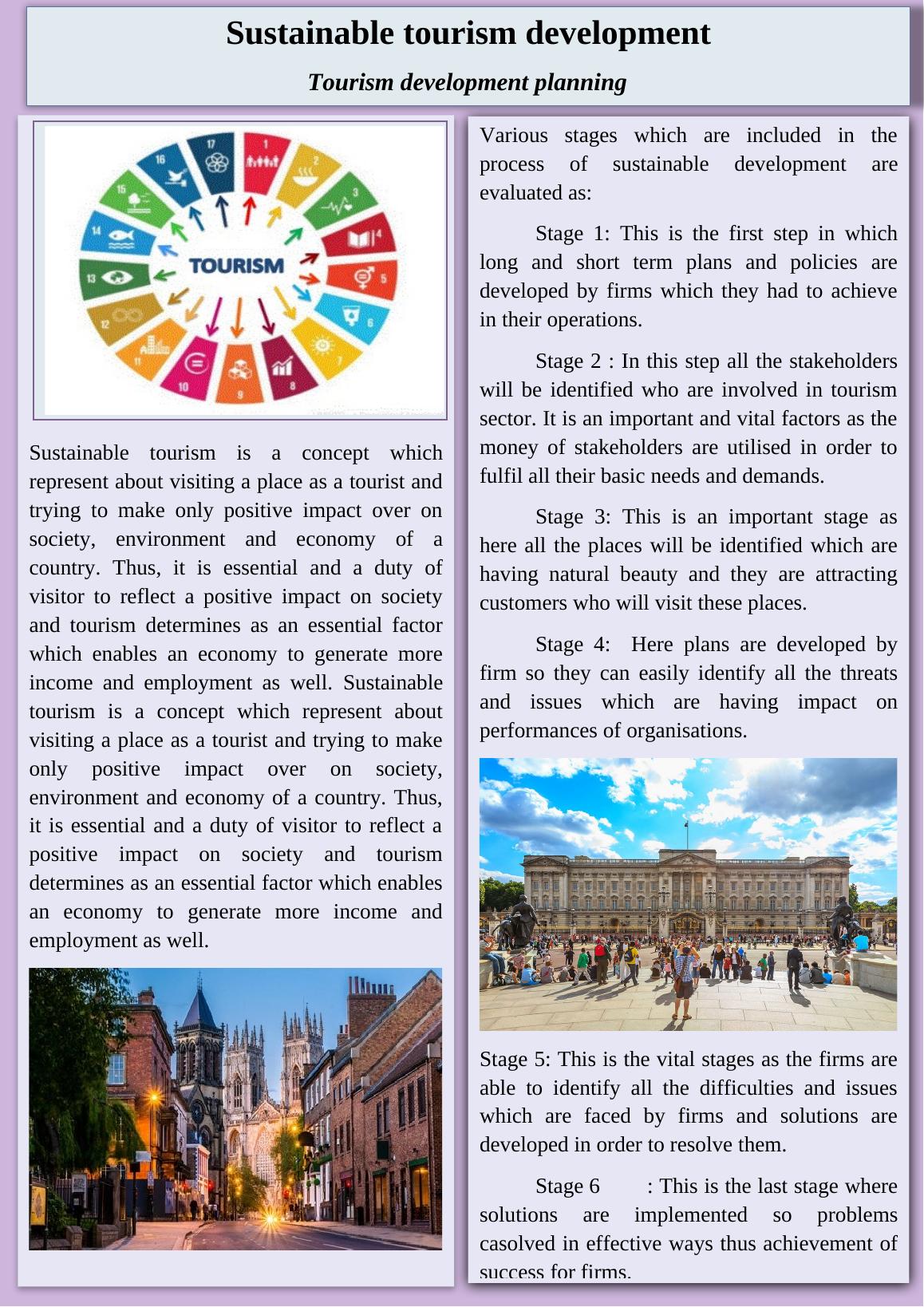 Sustainable Tourism: Planning, Implementation, Analysis