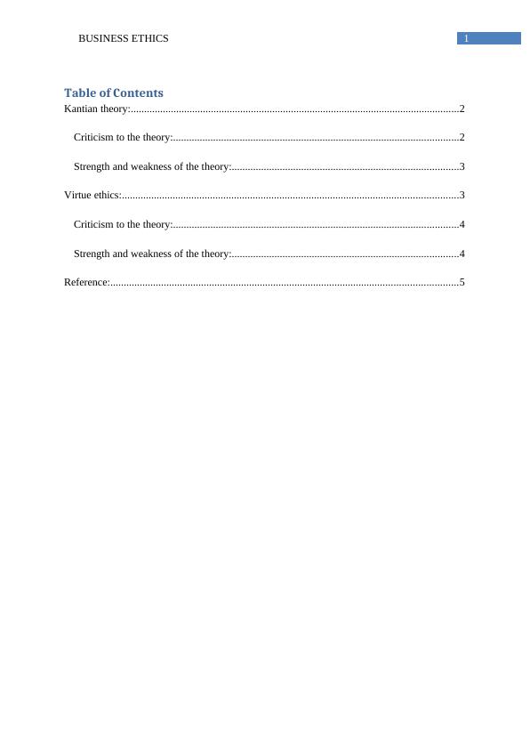 Business Ethics: Kantian Theory vs. Virtue Ethics Analysis