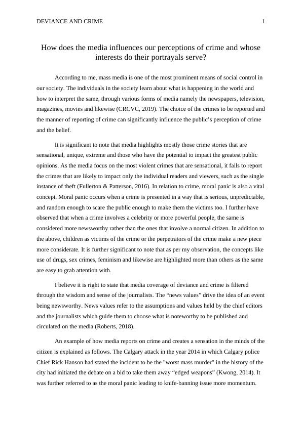 Analyzing Media's Role in Shaping Crime Perceptions