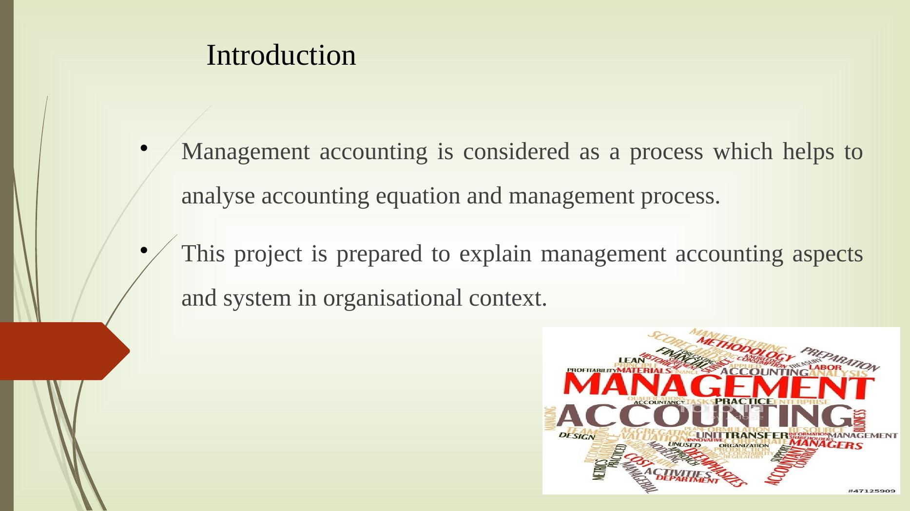 Management Accounting (Project 1).