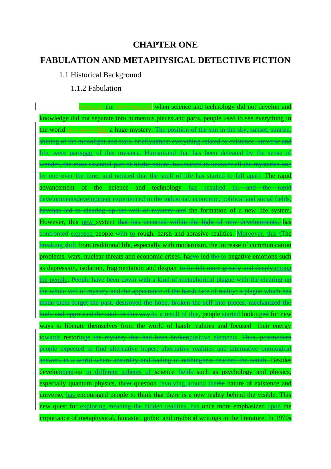 Fabulation and Metaphysical Detective Fiction | Chapter 1