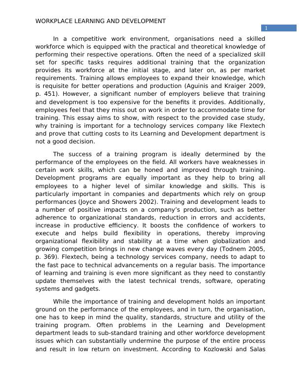 Flextech L&D: Importance of Training and Development