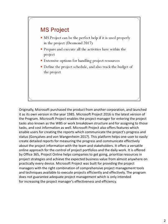 Project Management Software Evaluation: MBA642 Project