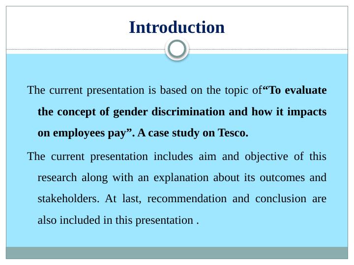 Gender Discrimination and Employee Pay: A Case Study on Tesco