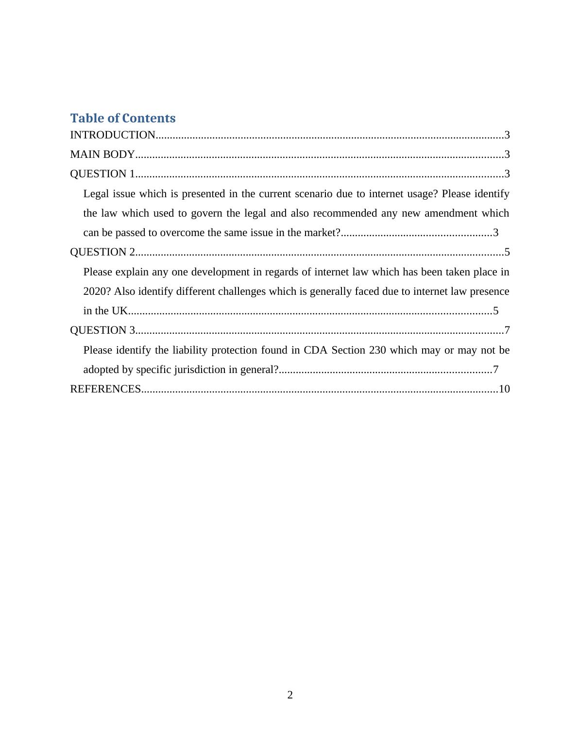 Internet Law Report: UK Developments and CDA Section 230