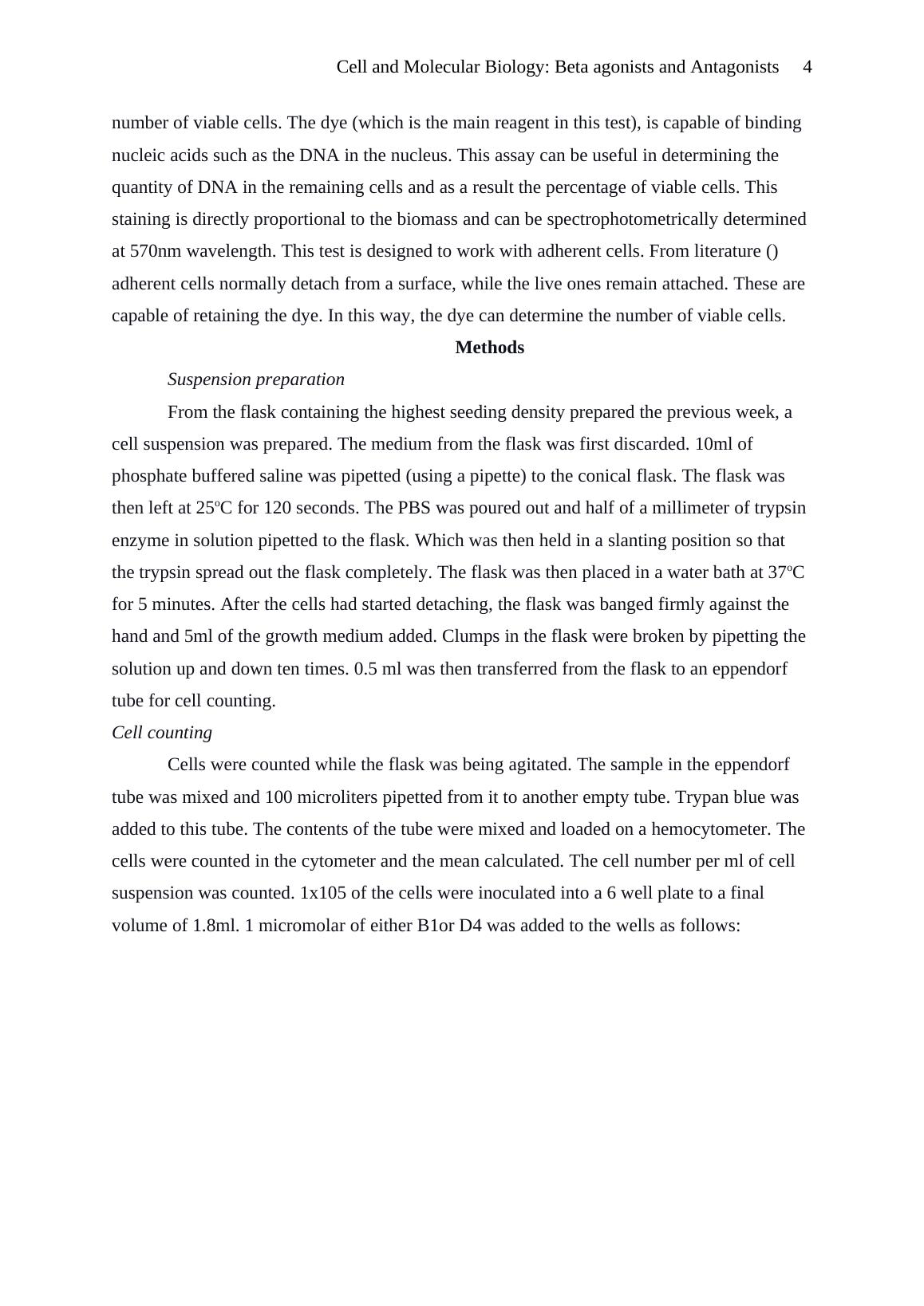 Cell and Molecular Biology | Report