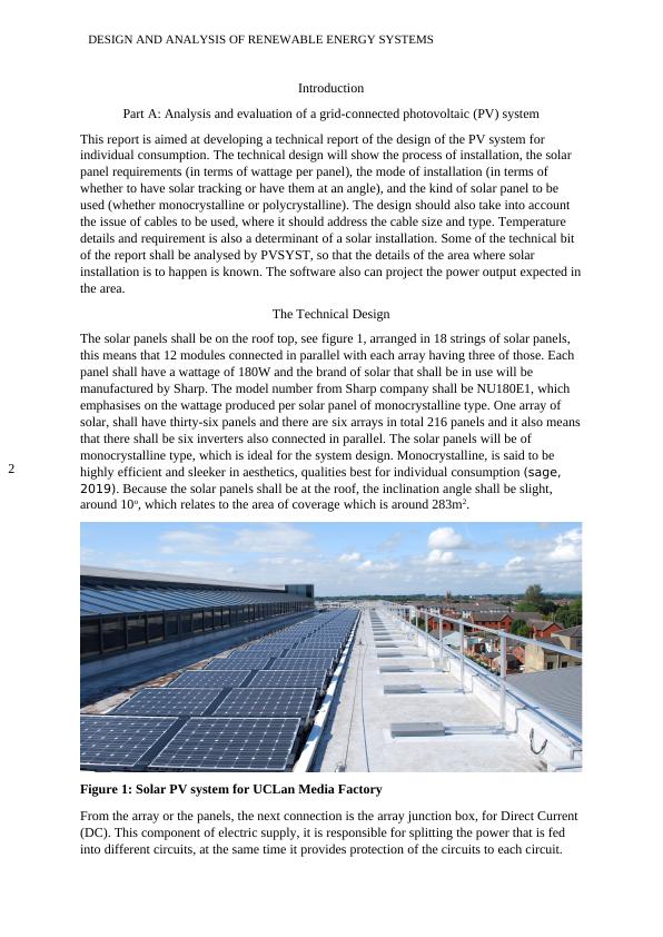 MSc Renewable Energy Engineering: System Analysis and Design