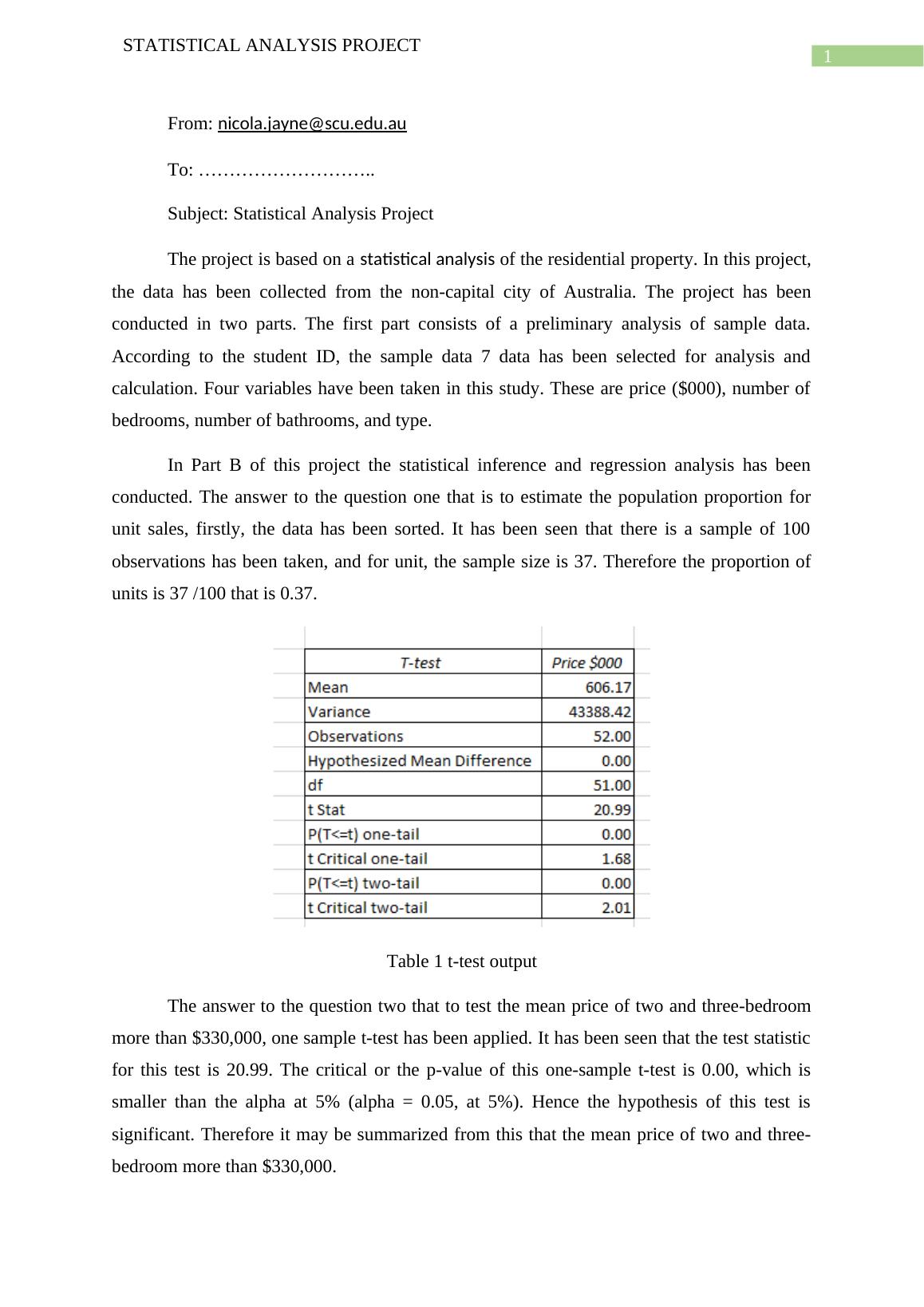 The Statistical Analysis Project