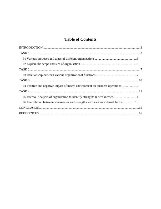 Business and Business Management: Organizational Report