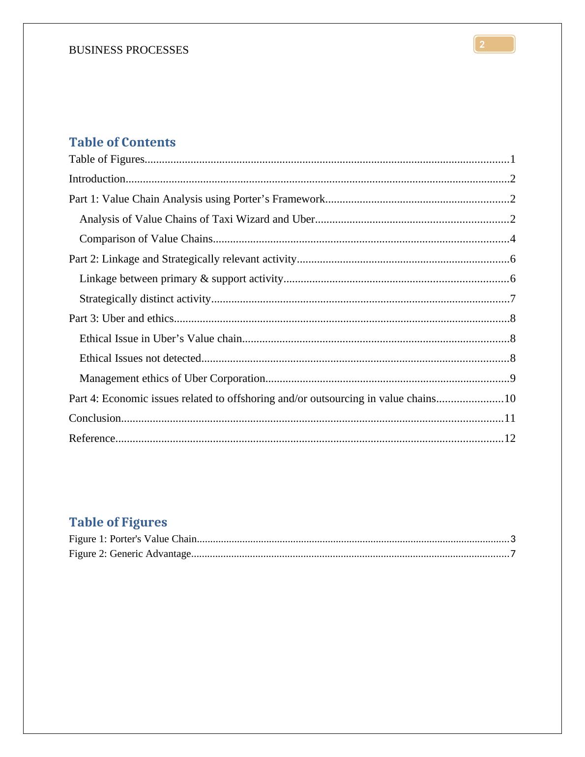 Business Processes 2: Uber Value Chain and Ethical Issues