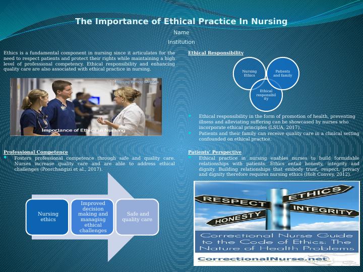 CDU NUR113: Ethical Practice in Nursing Poster Assignment