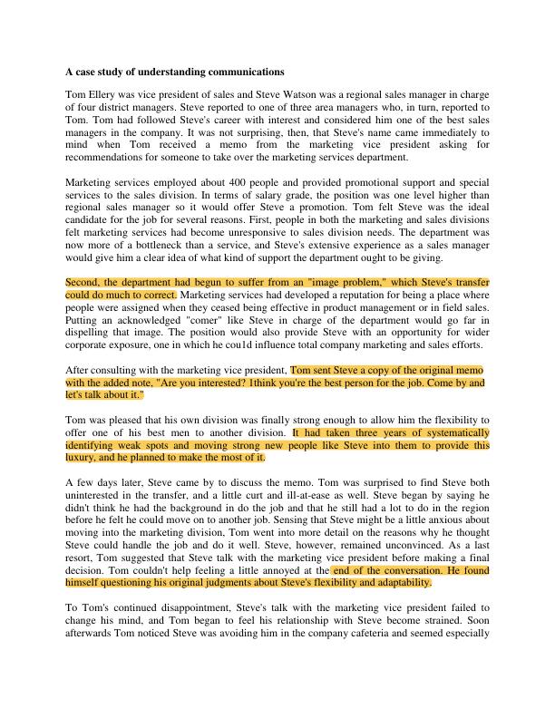 Case Study: Understanding Communications