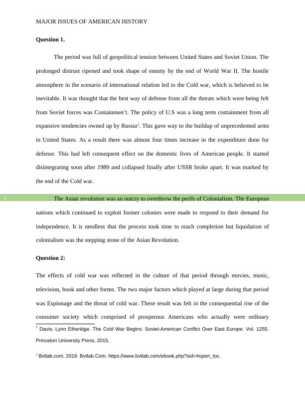 Comprehensive Study: American History's Major Issues