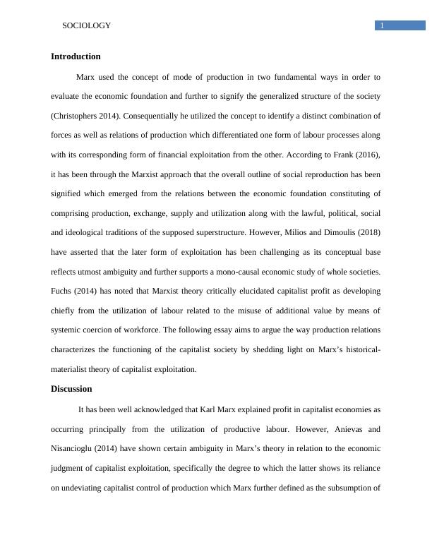 Marx's Theory of Capitalist Exploitation in Sociology