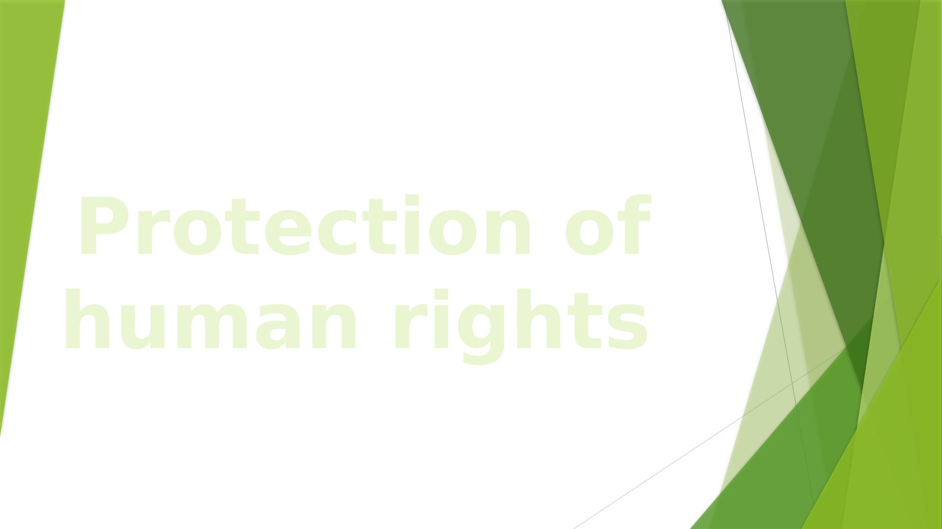 Protection of Human Rights Power Point Presentation 2022