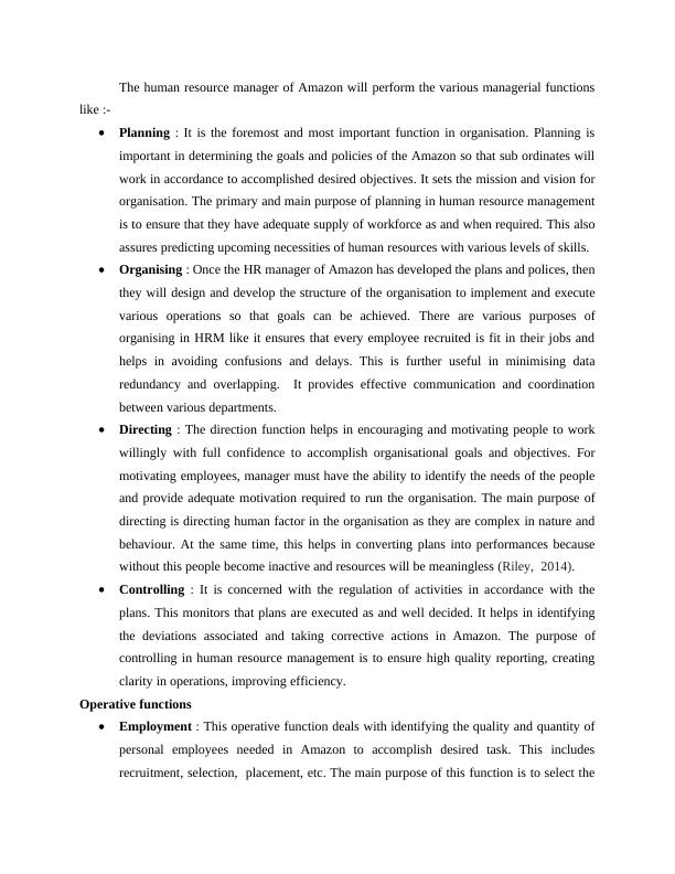 Human Resource Management Assignment - Amazon