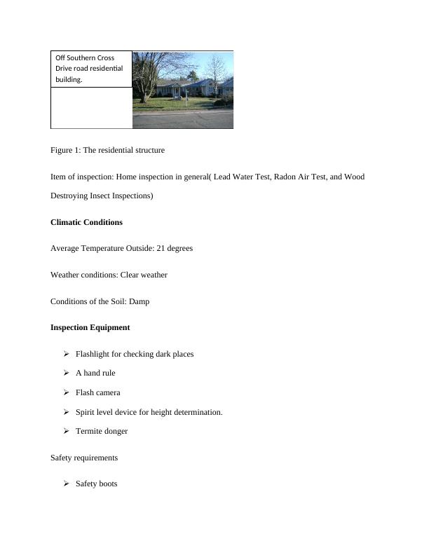 Sustainable Construction Inspection Report | Desklib