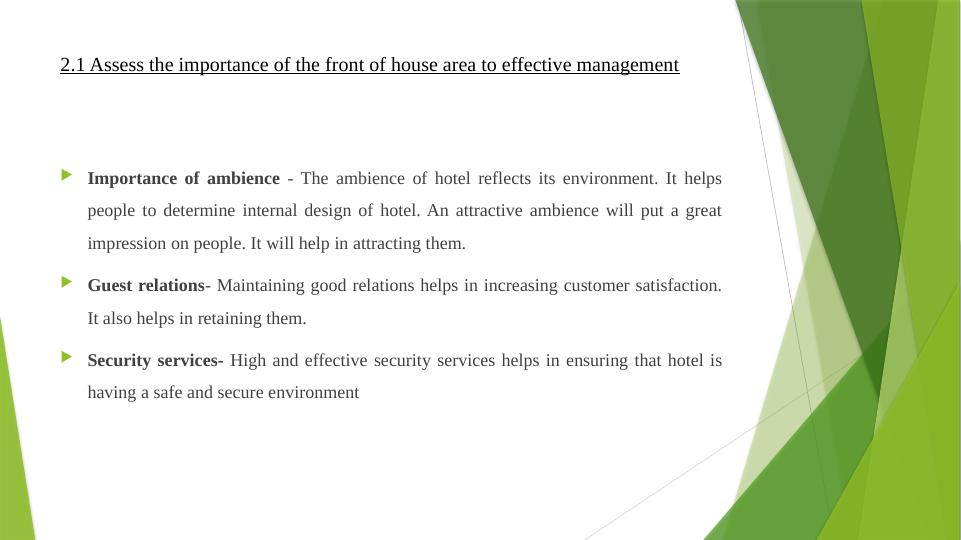 Rooms Division Operations Management