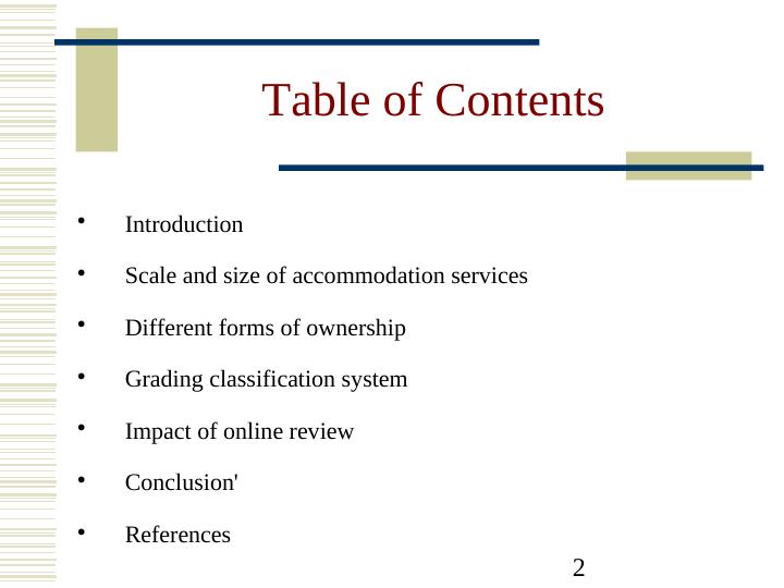 Managing Accommodation Services