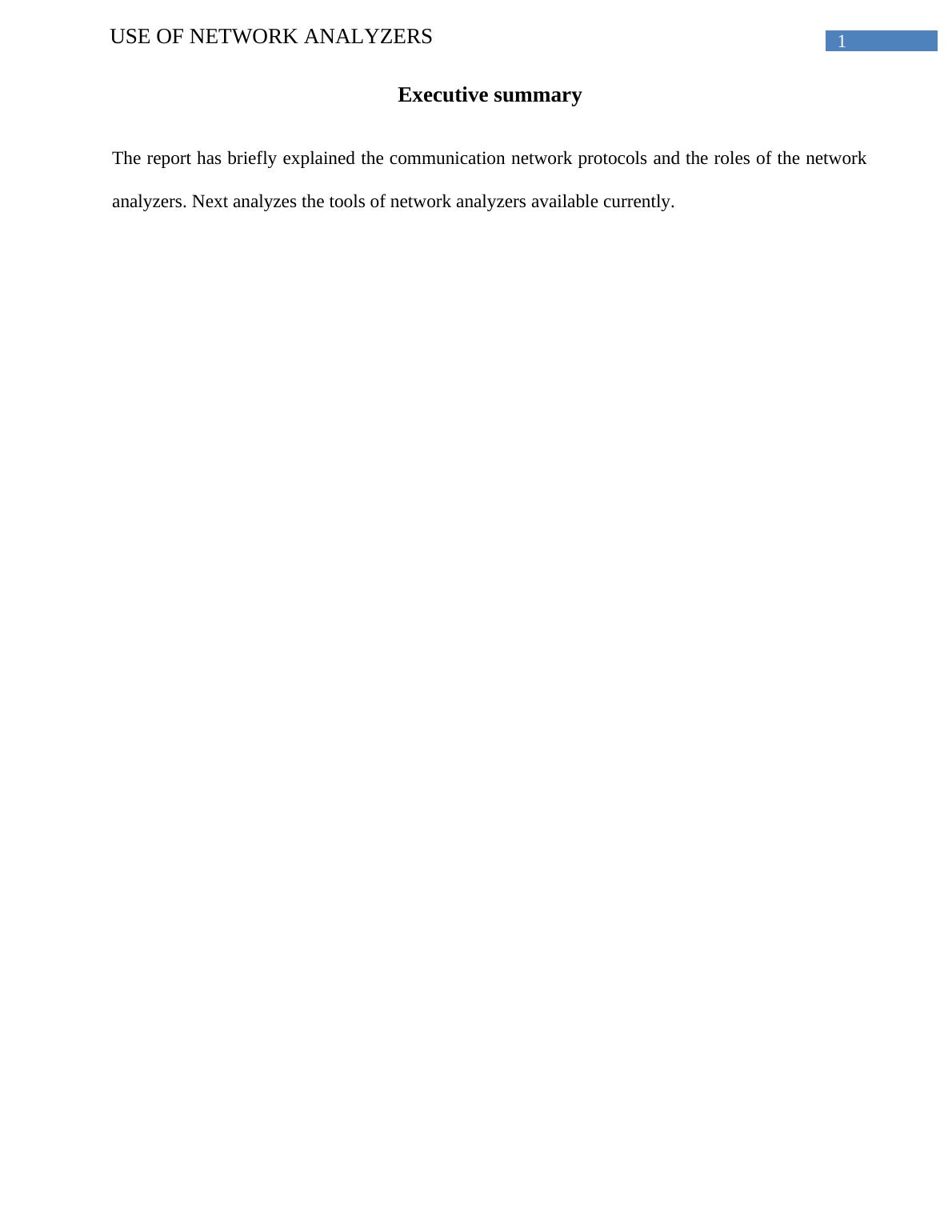 Network Analyzers: Protocols, Tools, and Recommendations