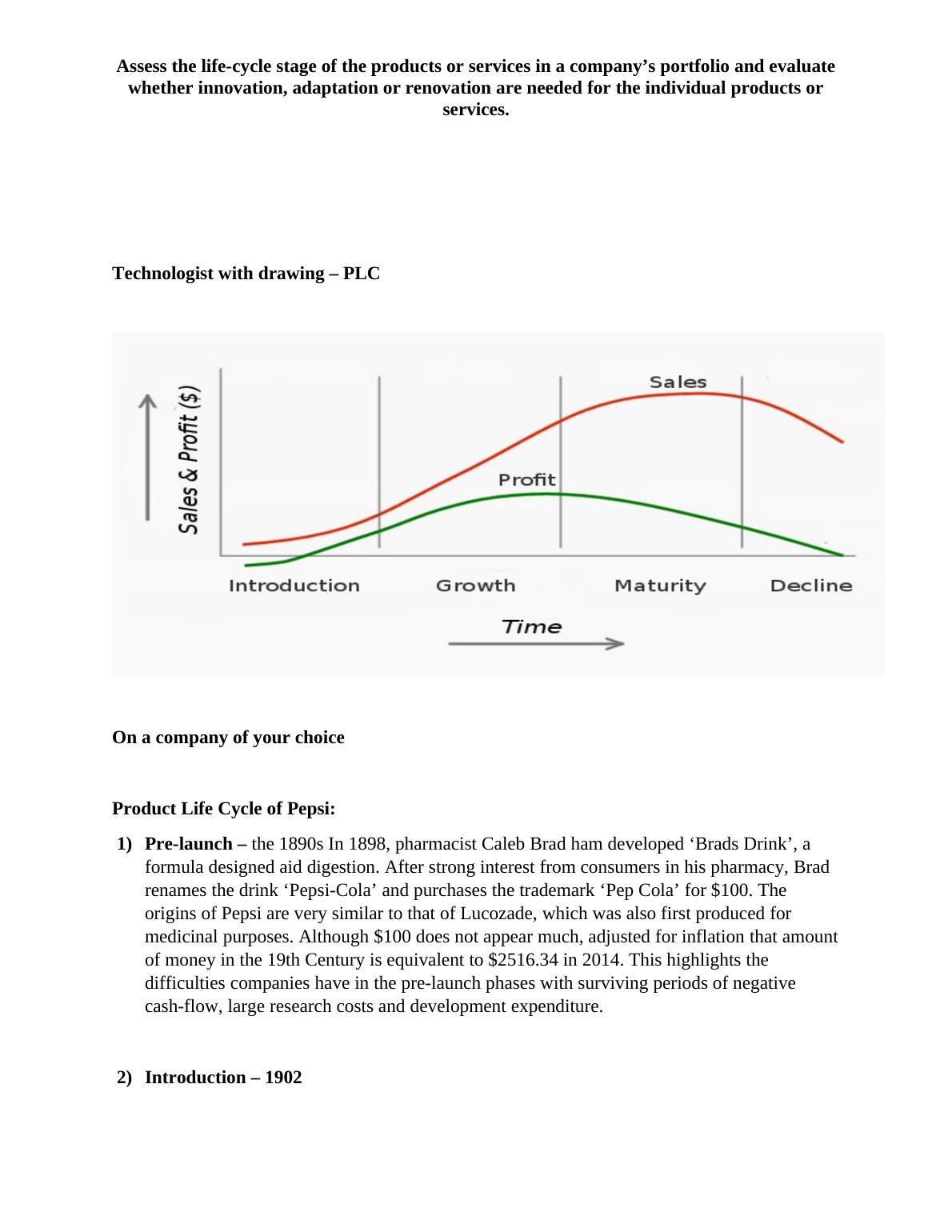 PepsiCo Product Life Cycle Stages and Innovation Strategies