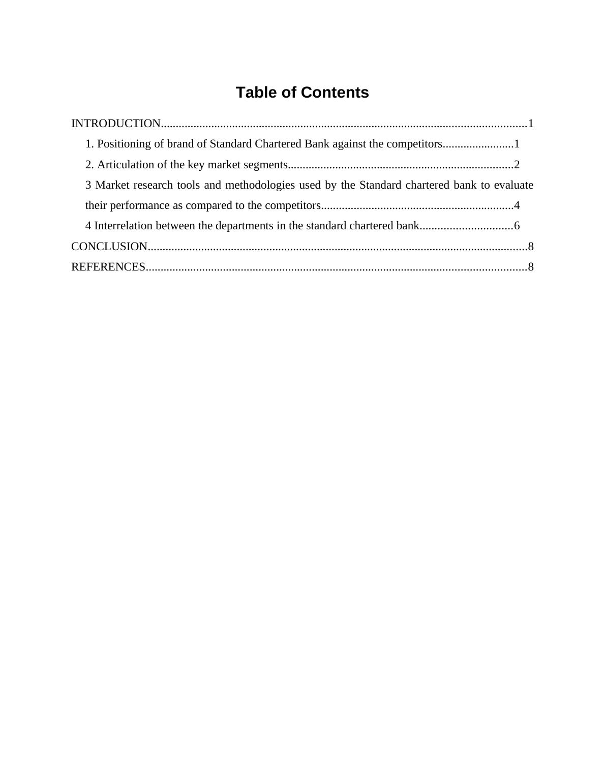 Marketing Report: Standard Chartered Bank and Competitors