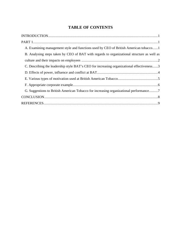 Leadership Styles and Organizational Effectiveness at BAT