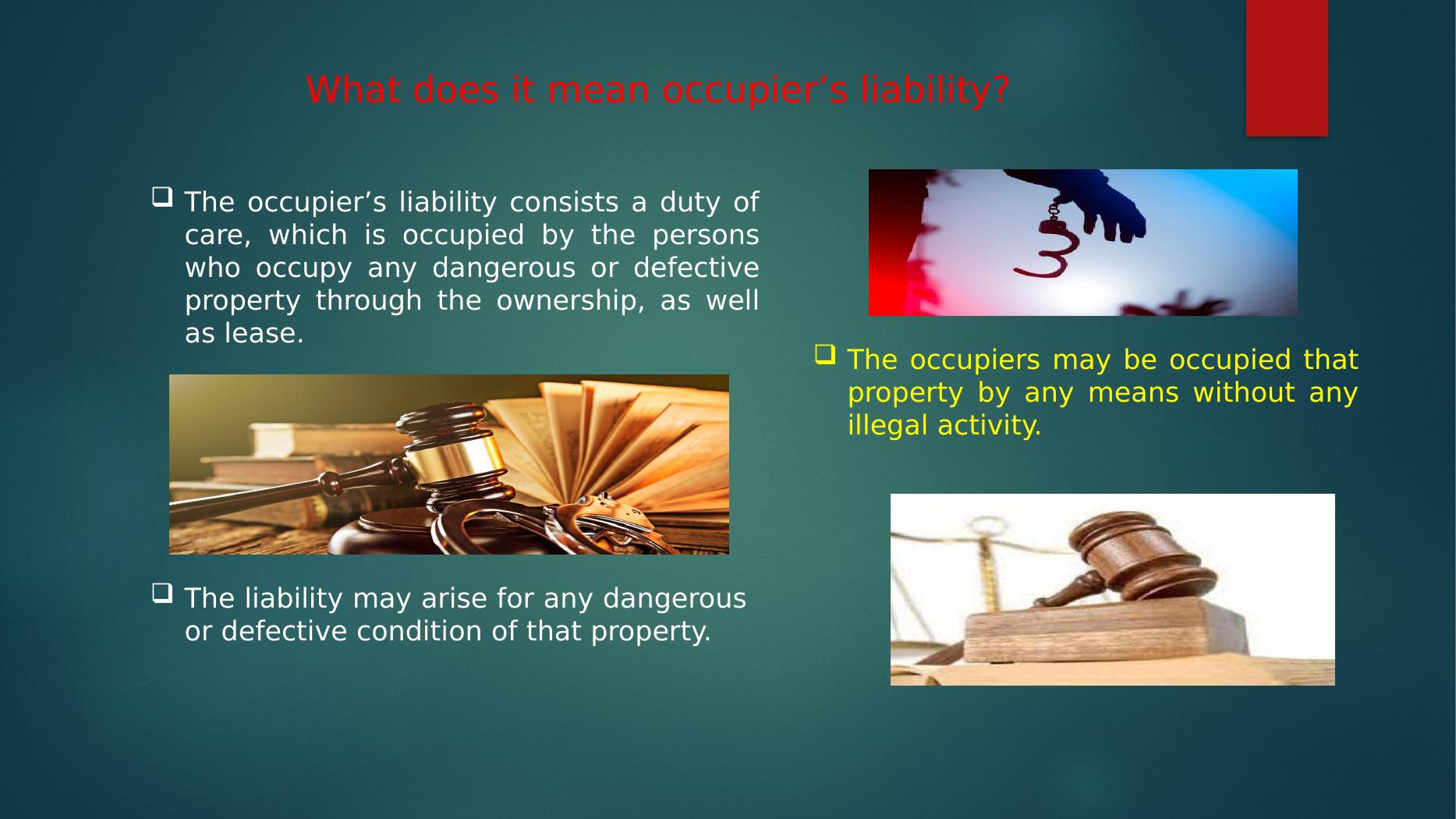 Occupiers' Liability: Presentation, Handout, and Analysis
