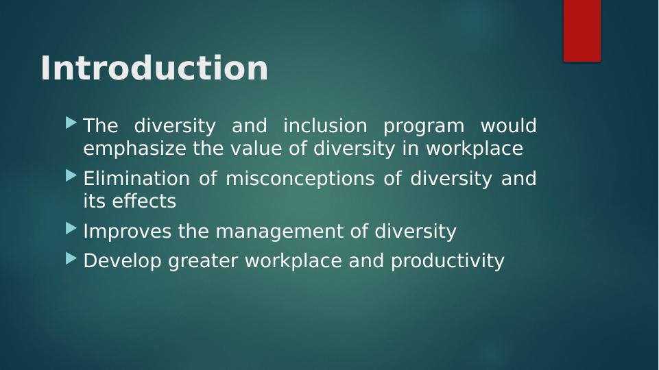 Comprehensive Diversity and Inclusion Program Report