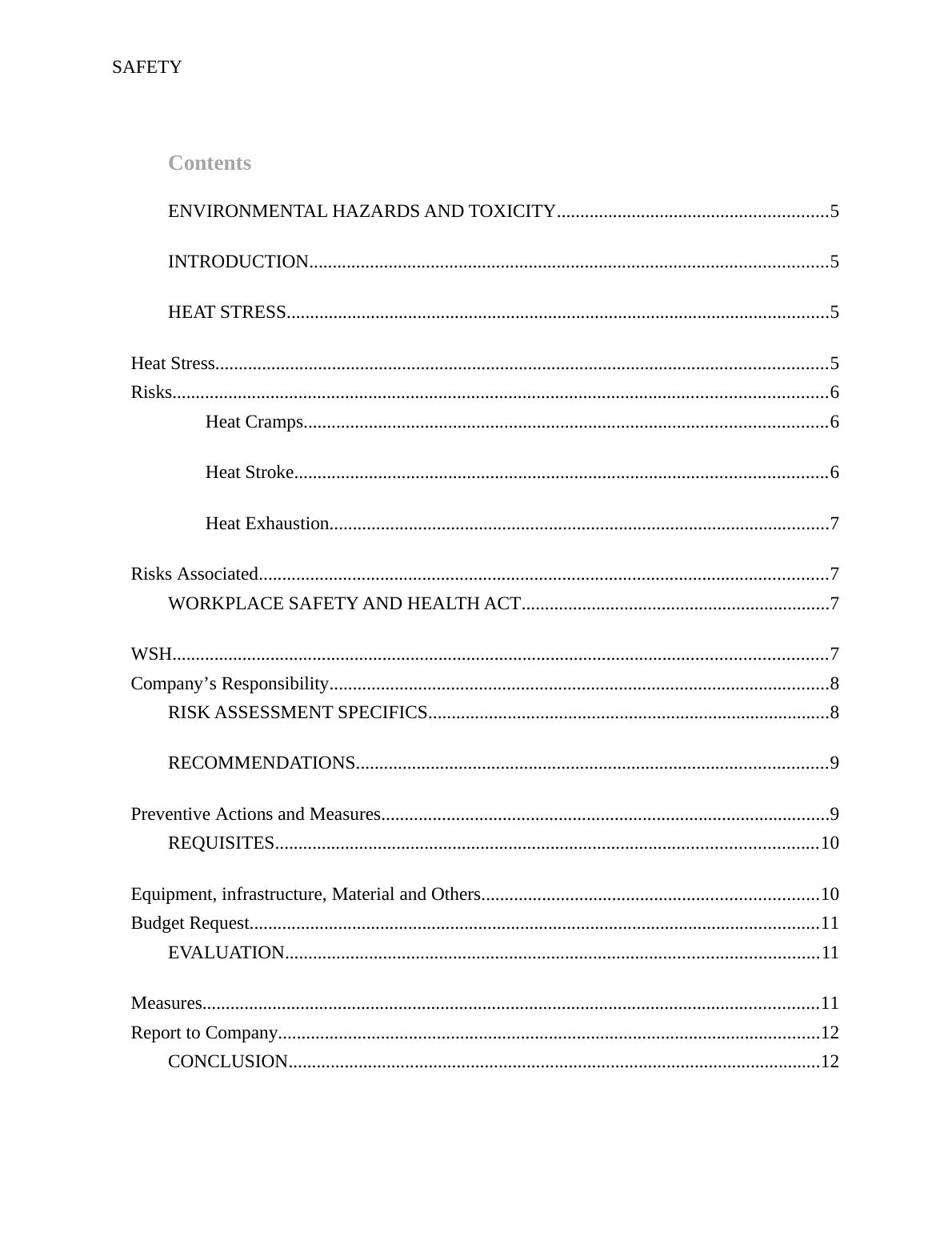 Comprehensive Heat Stress Risk Assessment in the Workplace