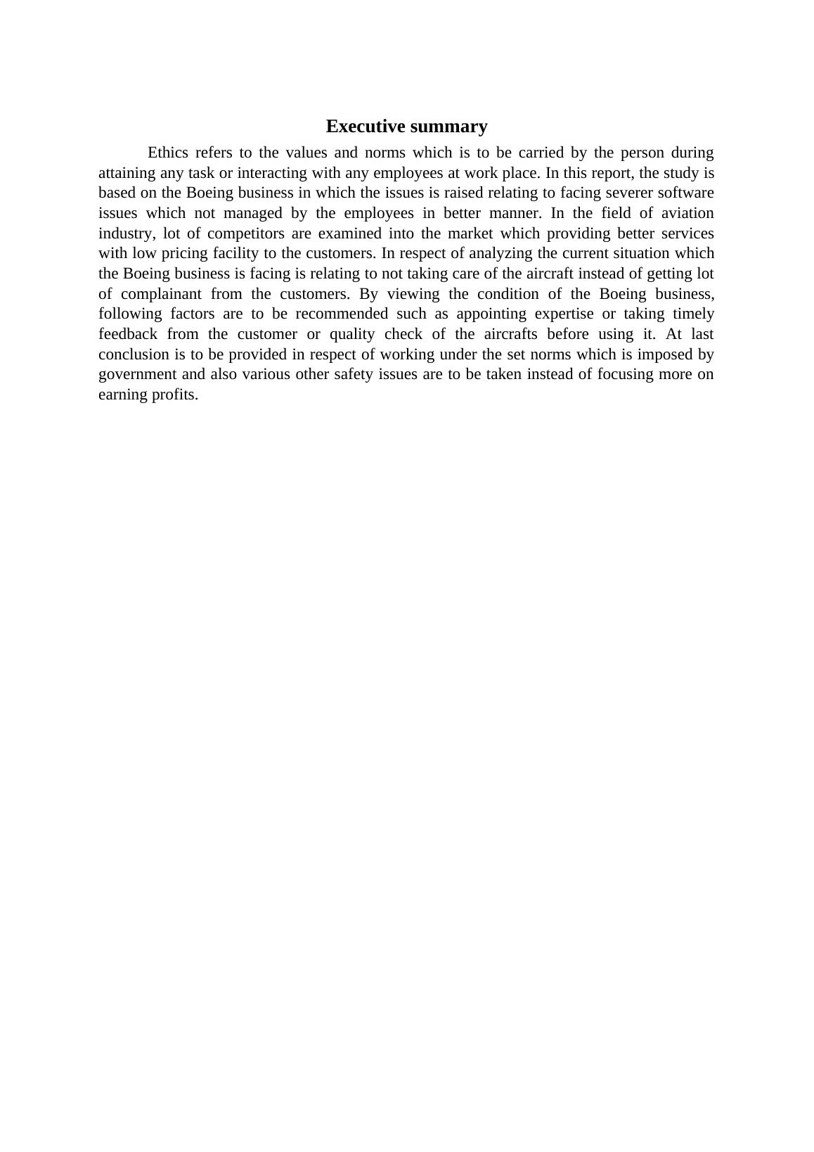 Boeing Business Ethics Report: Key Findings and Analysis