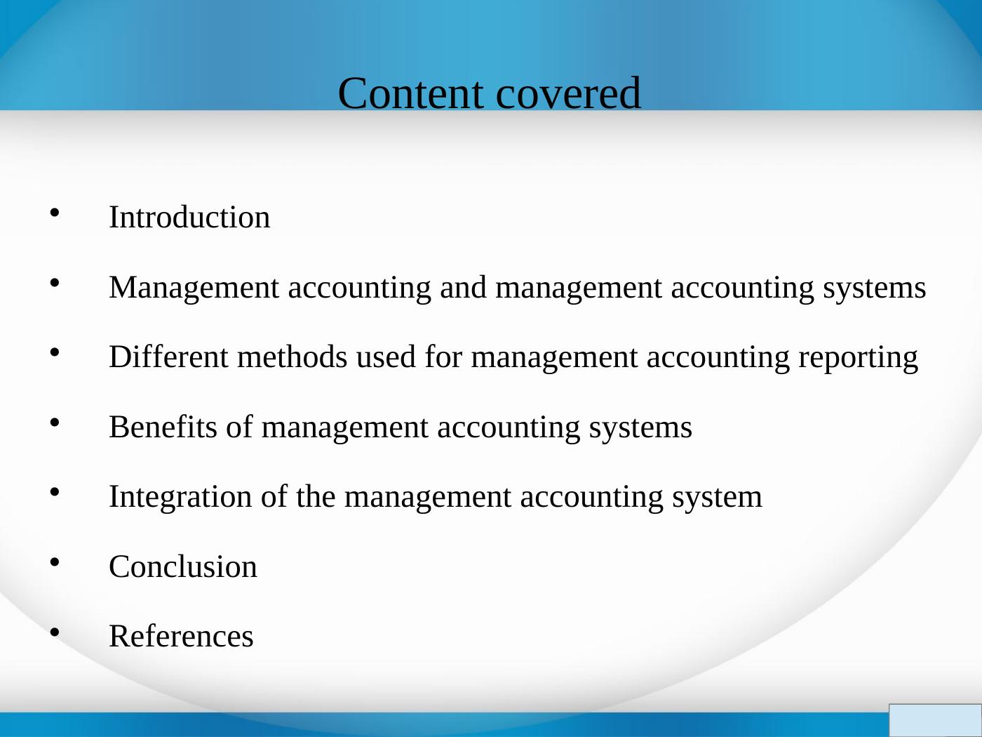 Management Accounting Systems, Benefits, and Integration