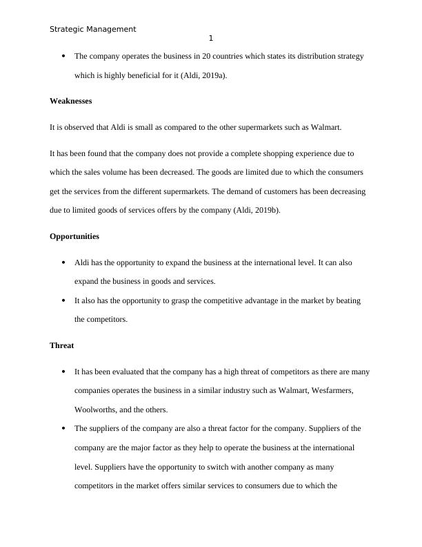 Strategic Analysis: Aldi's Business Environment and SWOT