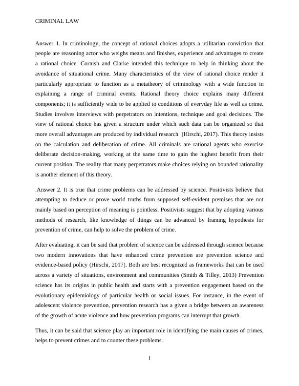 Criminology Theory Assignment: Rational Choice and More