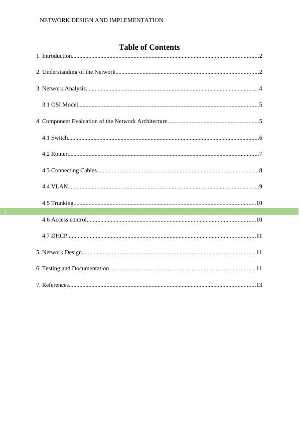 Network Design, Implementation, and Analysis Report