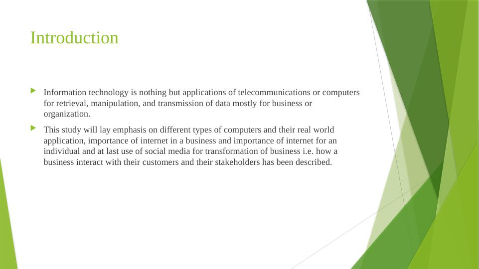 IT Report: Computer Types, Internet and Social Media Impact