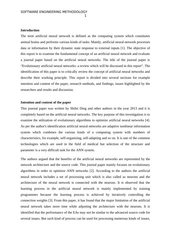 MITS5002 Report: Artificial Neural Networks & Algorithms