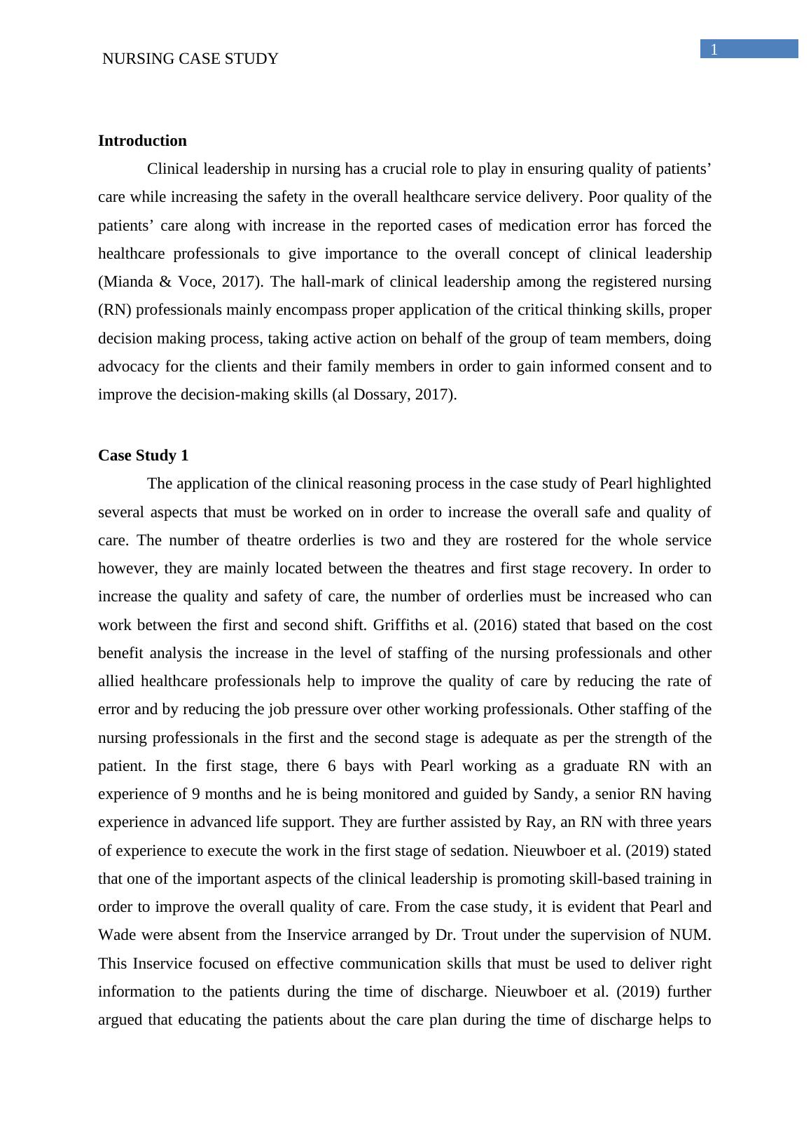 NUR302 Case Study: Leadership, Delegation, and Supervision