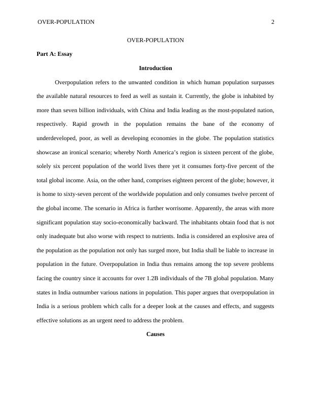 Over-Population - Causes, Effects, and Solutions