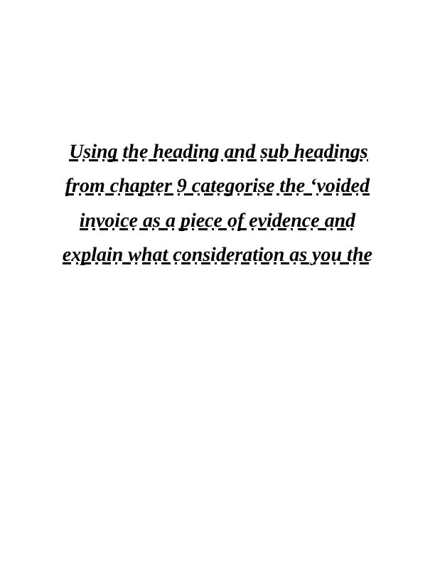 Forensic Accounting: Voided Invoice Analysis Report