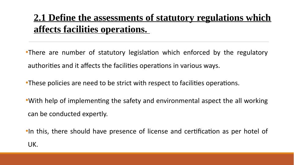 Facilities Operations and Statutory Regulations in the UK