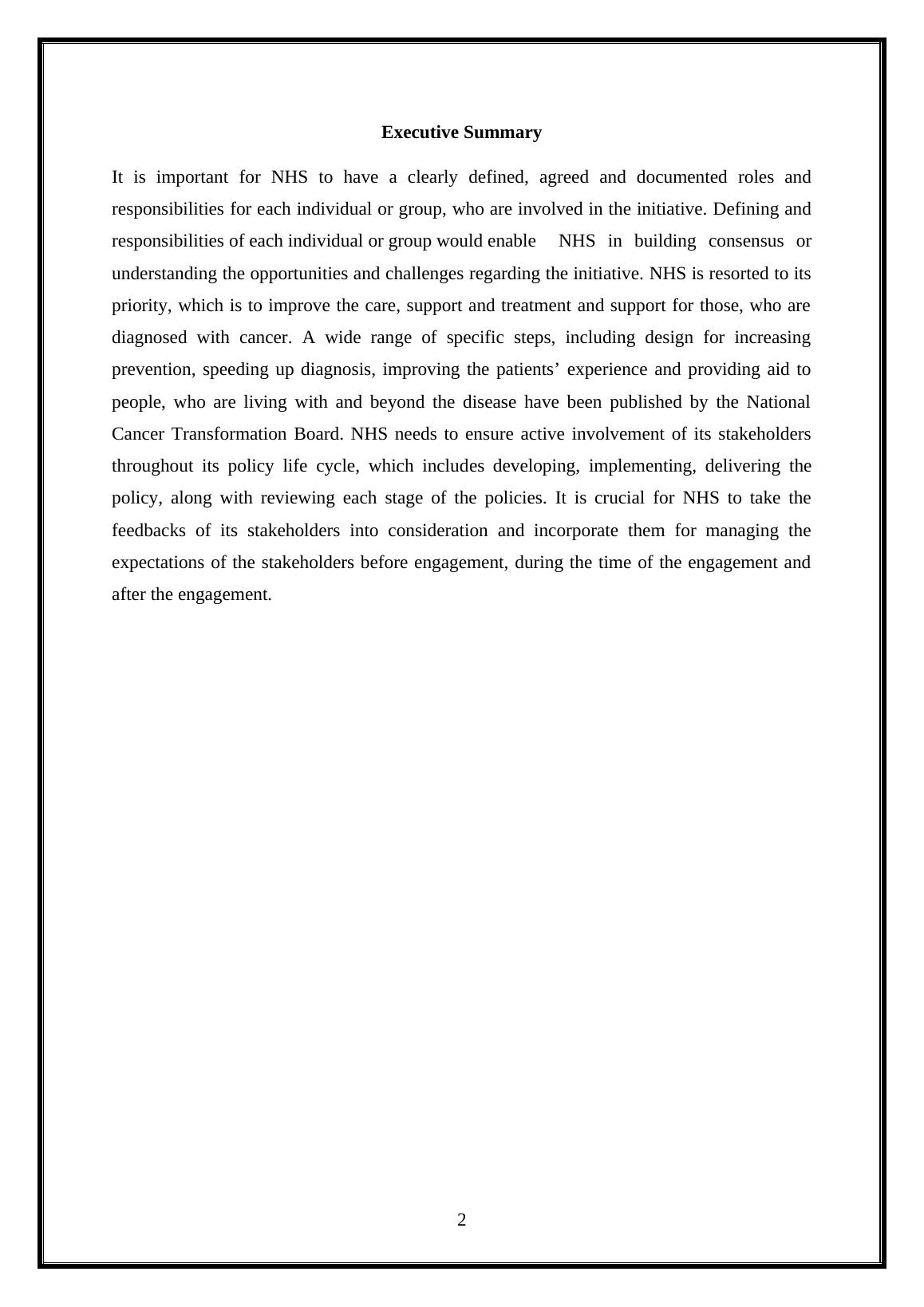 Implementation Planning: NHS Strategy Analysis and Review