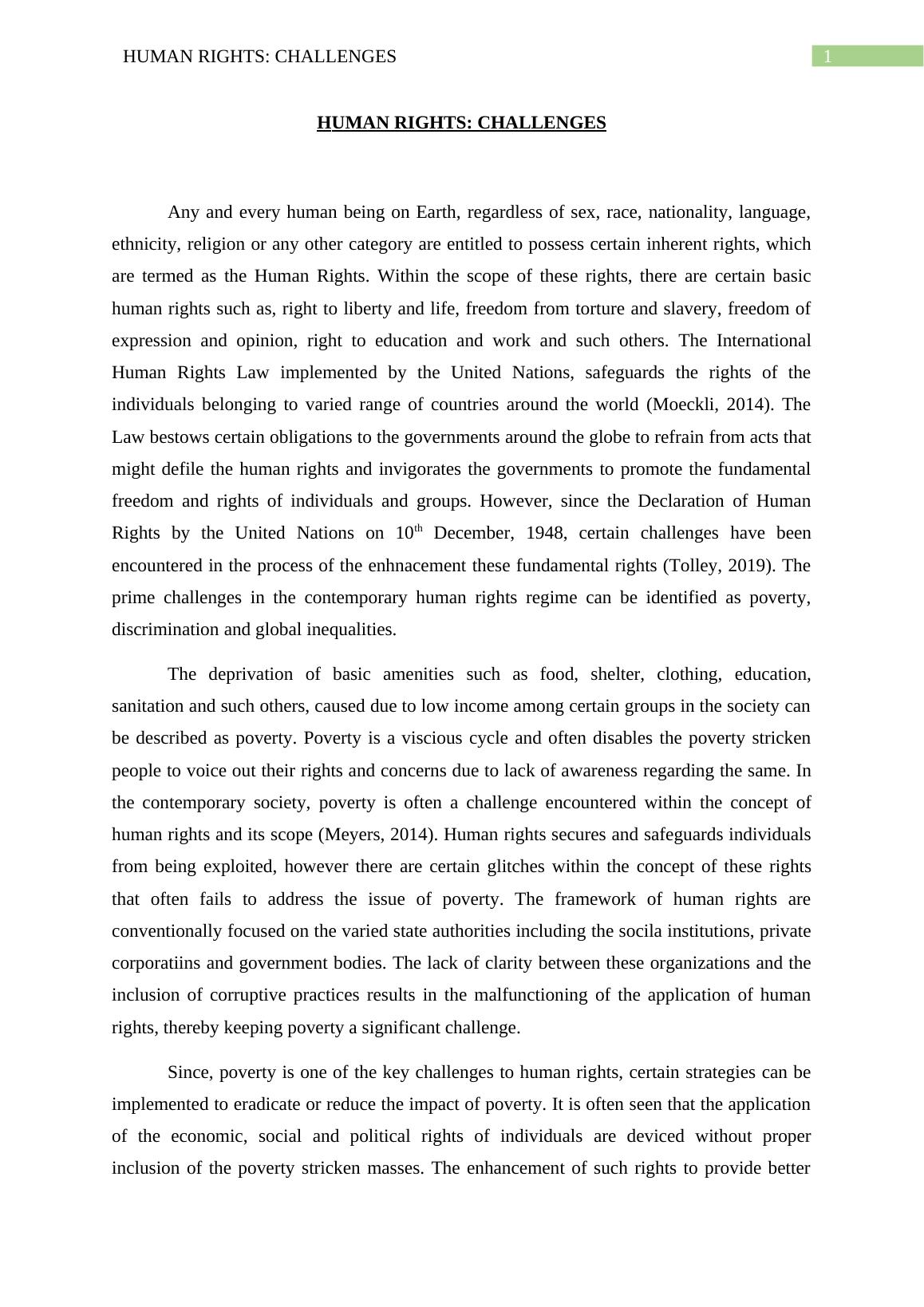 Analyzing Key Challenges in Contemporary Human Rights