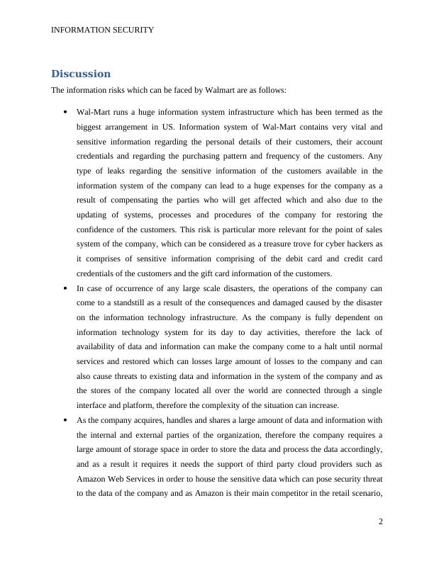 Walmart: Information Security Risk Assessment and Plan